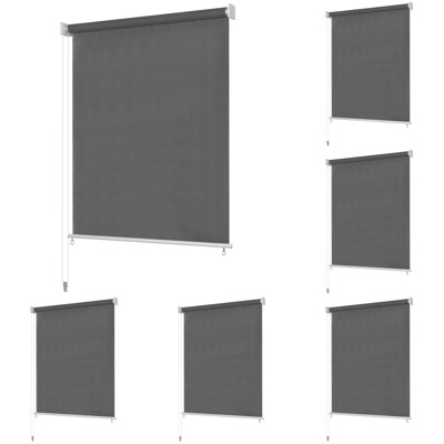 Outdoor Roller Blind Privacy Screen Roll Down Window Shade Anthracite ...